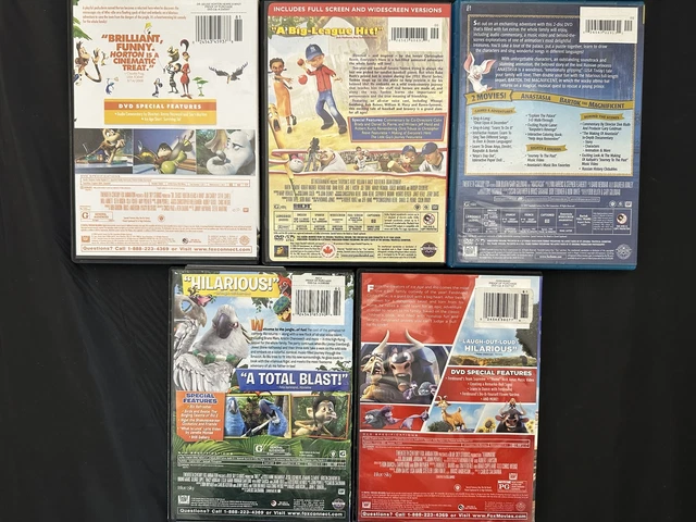 LOT OF 10 Dvds Ice Age Ferdinand Rio 2 Anastasia Everyones Hero On DVD ...