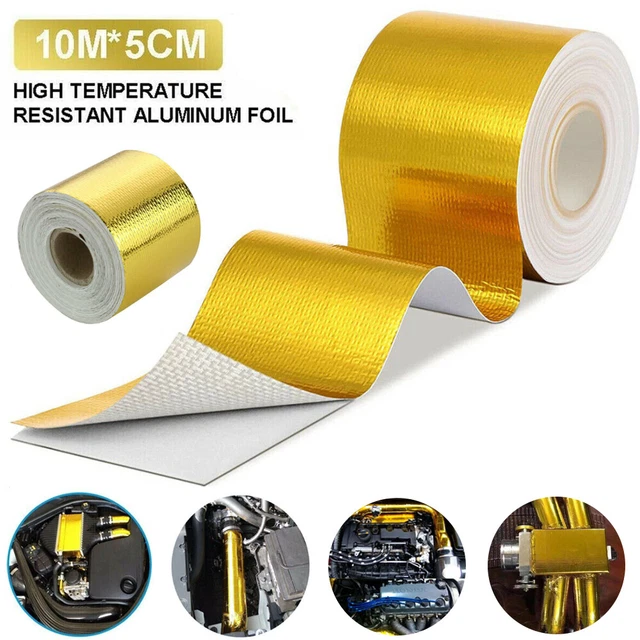 50MMX10M REFLECTIVE ADHESIVE Silver High Temperature Heat Shield Wrap ...