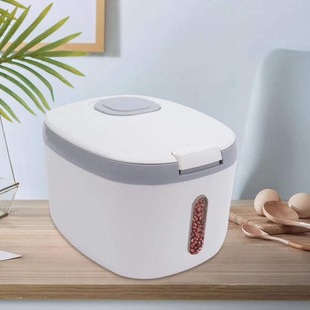 KITCHEN PORTABLE PLASTIC Storage Grain Rice Container Cereal Dispenser ...