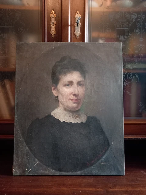 FRZ. PORTRAIT DAMENBILDNIS Original junge Frau Mitte 19. Jhd. Armand ...