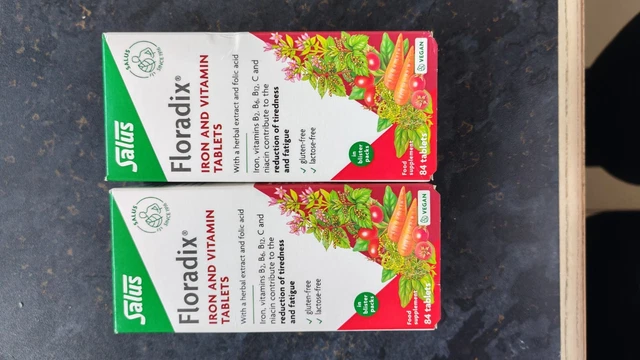 2X FLORADIX PACKS of Iron Vitamins Tablets 168 Tablets Total £16.14 ...