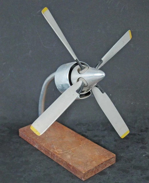 FINE VINTAGE AIRCRAFT Aeroplane Propeller Display Aluminium Desk Top ...