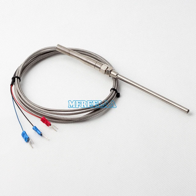 RTD PT100 TEMPERATURE Sensor Thermocouple 2M Cable 10CM Probe 3 Wires ...