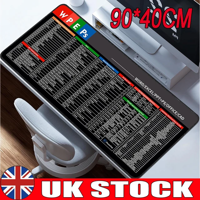 EXCEL CHEAT SHEET Desk Mat, Excel Shortcuts Mouse Pad, Keyboard Shor £ ...