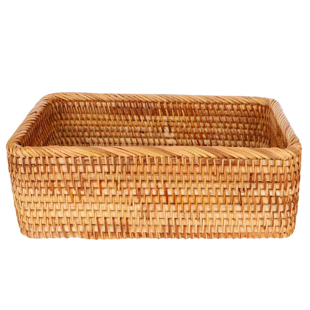 CONTENEUR DE STOCKAGE Bureau Organisateur Rotin Panier Osier Manuel EUR ...