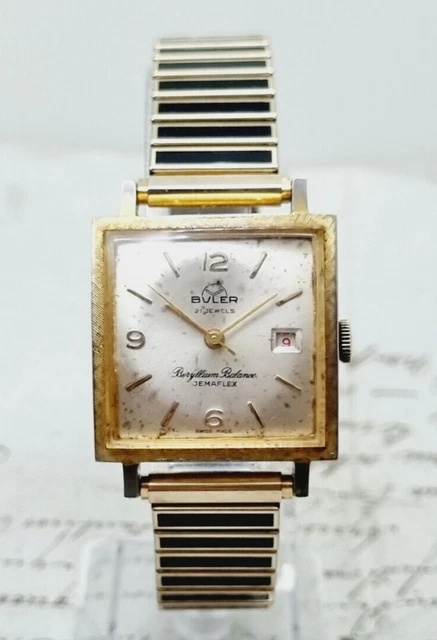 BVLER BERYLLIUM BALANCE jemaflex rolled gold gent watch £59.99 ...