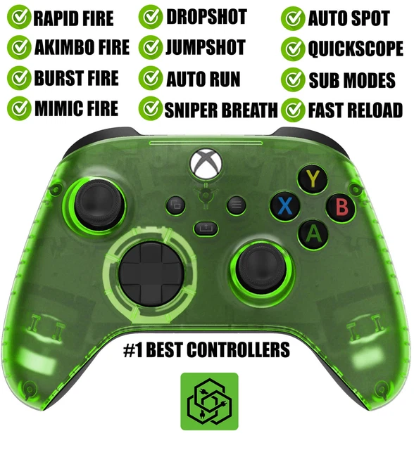 CLEAR GREEN SILENT Modz Rapid Fire Modded Controller for Xbox One ...