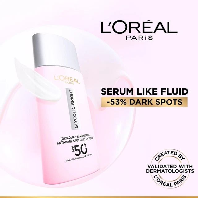 L'ORÉAL PARIS GLYCOLIC Bright UV Fluid SPF 50+ PA++++, 50ml ...