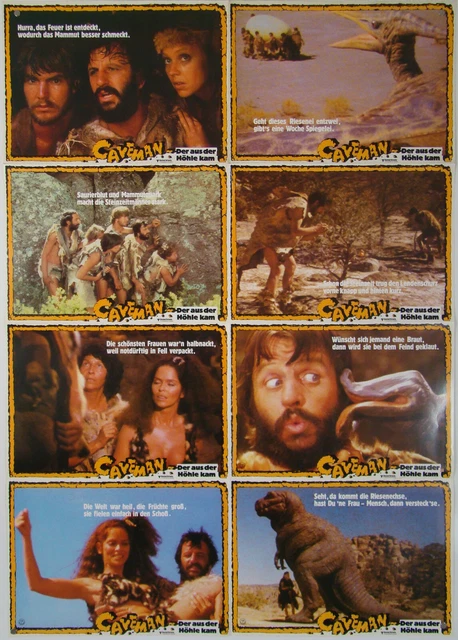 CAVEMAN RINGO STARR, BARBARA BACH Kino Aushangfotos LOBBY CARDS 8x A4 ...