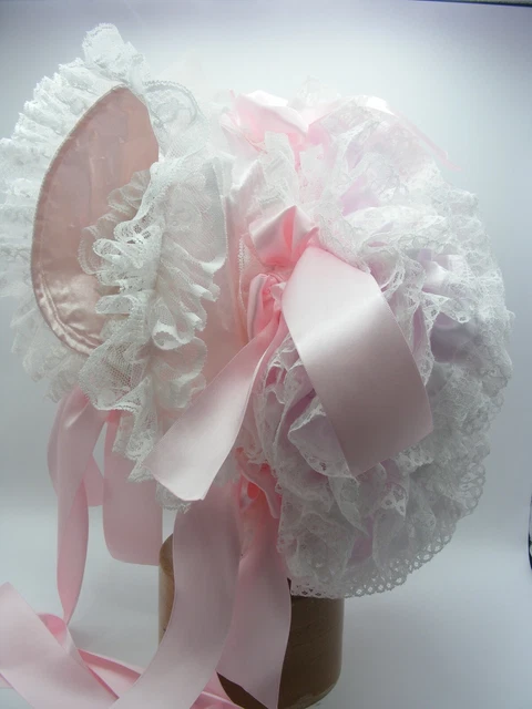 ADULT BABY SISSY BONNET Over the top mega frilly ultimate premium sissy ...