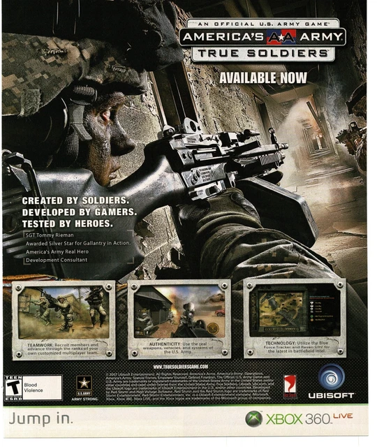 2007 AMERICA'S ARMY True Soldiers Video Game Vintage Print Ad Ubisoft £ ...