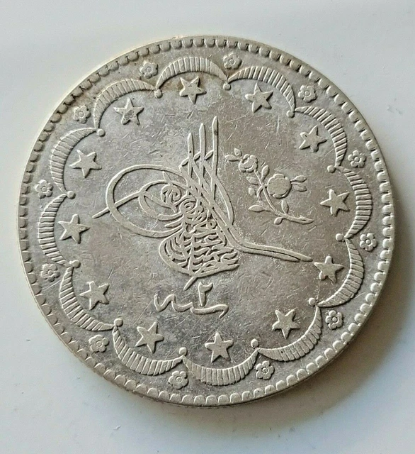 TÜRKEI 20 KURUS Qirsch Münze Coin Osmanli Parasi 1293/2 II. Abdulhamid ...