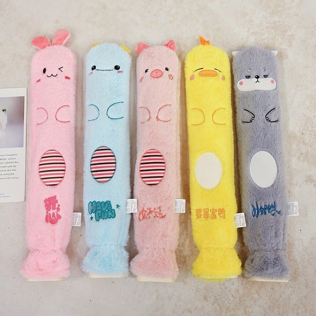CARTOON CAT SHAPE Long Hot Water Bag With Soft Short Plush For Warmth ...