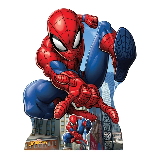 SPIDER-MAN CROUCHING LIFESIZE Marvel Cardboard Cutout With Free Mini ...