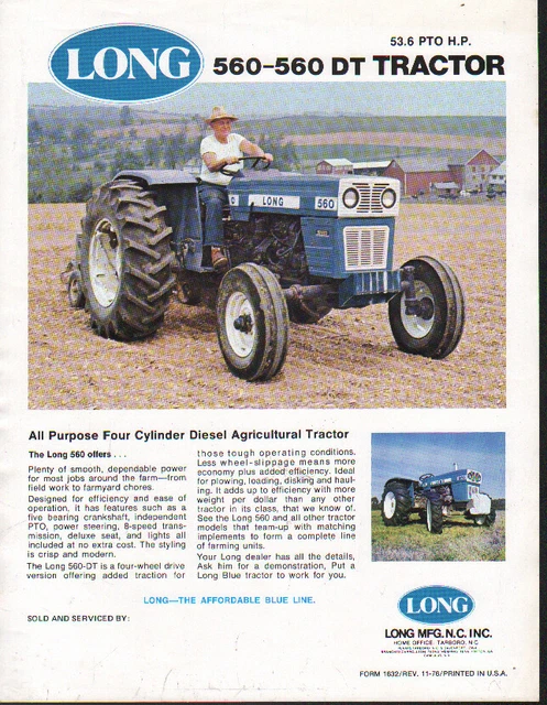 LONG 560 AND 560 DT Tractor Brochure Leaflet £4.00 - PicClick UK