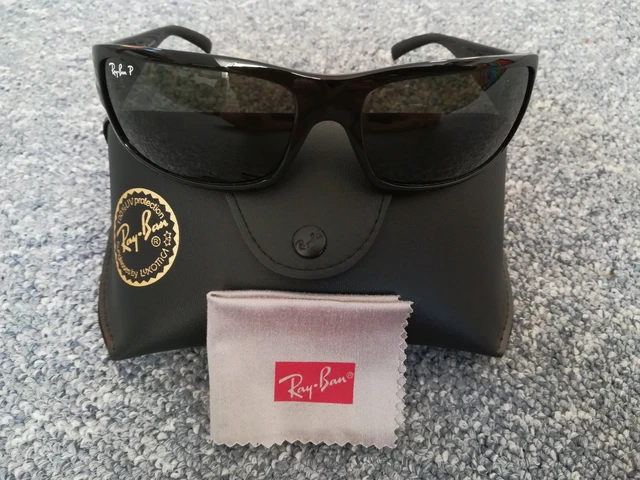 RAY-BAN RB 4057 601/58 3P Polarized Sonnenbrille, schwarz mit Etui ...