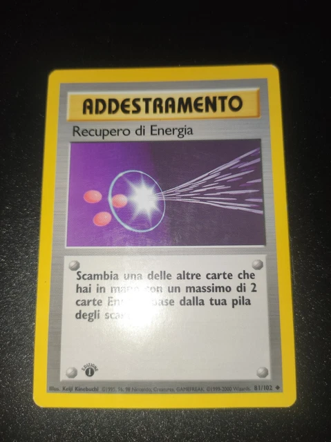 POKÉMON RECUPERO DI Energia Set Base 1 Edizione Non Comune 81/102 Nm ...