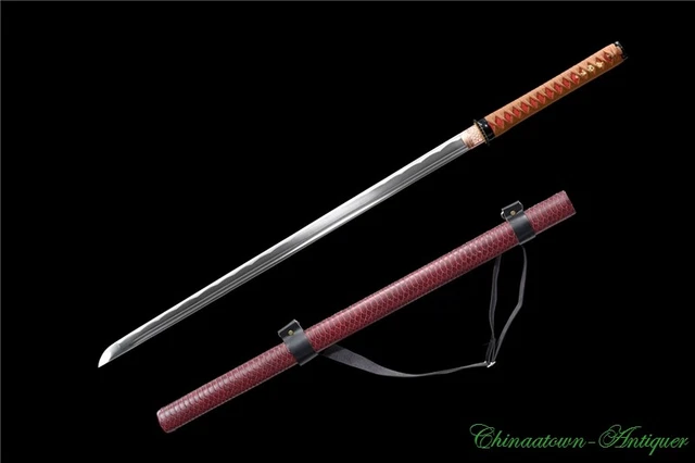 JAPANESE CHOKUTŌ STRAIGHT Sword Samurai Sword Katana Carbon Steel Sharp ...