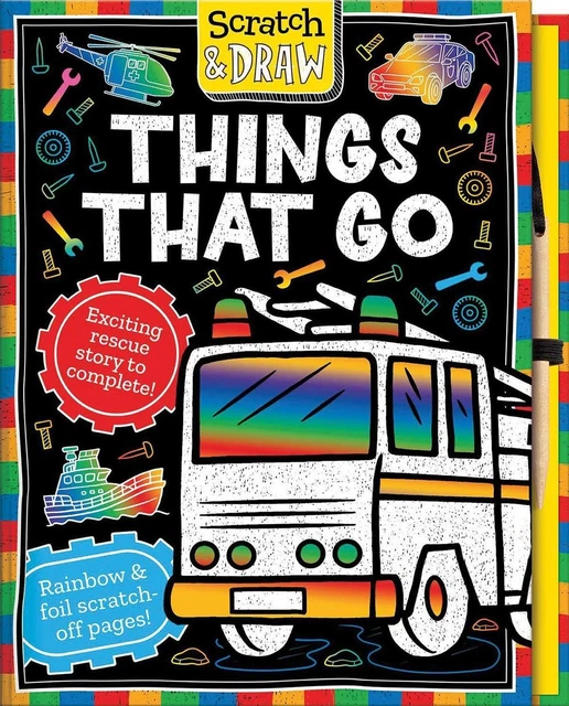 SCRATCH AND DRAW Things that Go by Lisa Regan Hardcover Book $26.57 ...