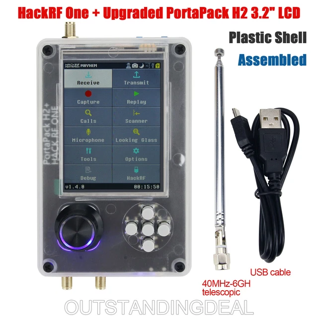 HACKRF ONE R9 V1.9.1 radio SDR + PortaPack H2 + guscio di plastica ...