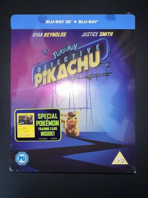 POKEMON DETECTIVE PIKACHU 3D 2-Disc Blu-ray UK Steelbook & Trading Card ...
