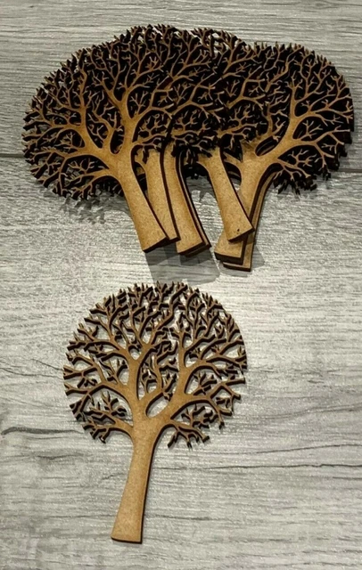 MDF WOODEN FAMILY tree craft shape blank 10 pack 150mm, scrapbook ...