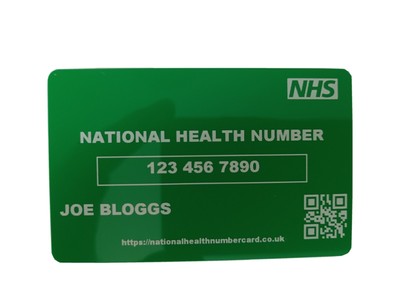 NHS NUMBER CARD - With QR Code £4.50 - PicClick UK