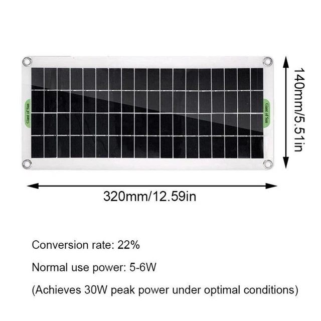 30W USB SOLAR Panel Kit Battery Charger Controller Caravan Boat Outdoor ...