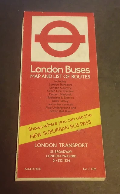 1978 NO. 2 London Transport Buses Map & List of Routes £5.91 - PicClick UK