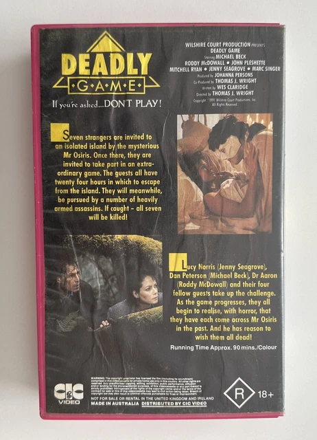DEADLY GAME [VHS] CIC Video Big Box Ex-Rental Tape 1991 Action Thriller $24.95 - PicClick AU