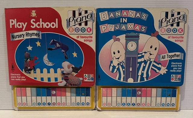 PIANO BOOKS PLAY School & Bananas In Pajamas Nursery Rhymes ABC kids ...