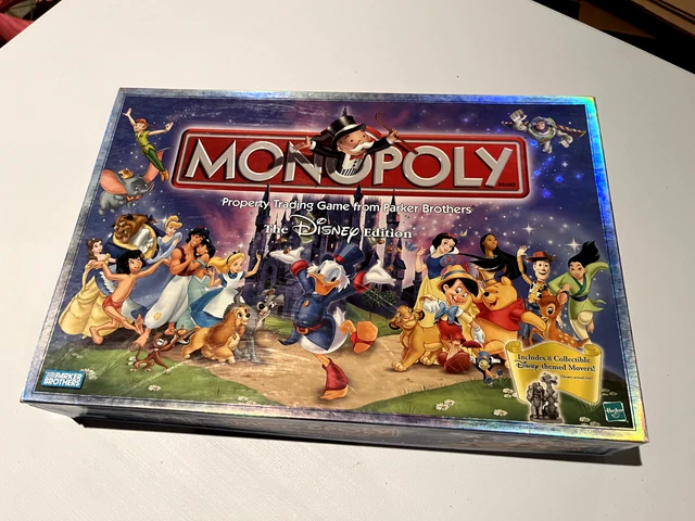 PARKER BROTHERS WALT DISNEY Edition MONOPOLY Board Game w/ Pewter ...