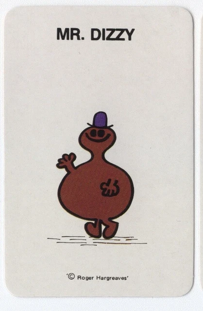 RARE 1970S MR MEN Children Cartoon Blank Back Swap Card Roger ...