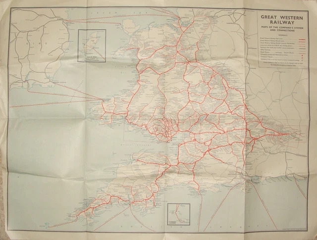 GWR GREAT WESTERN Railway Map London England UK Britian £35.38 ...