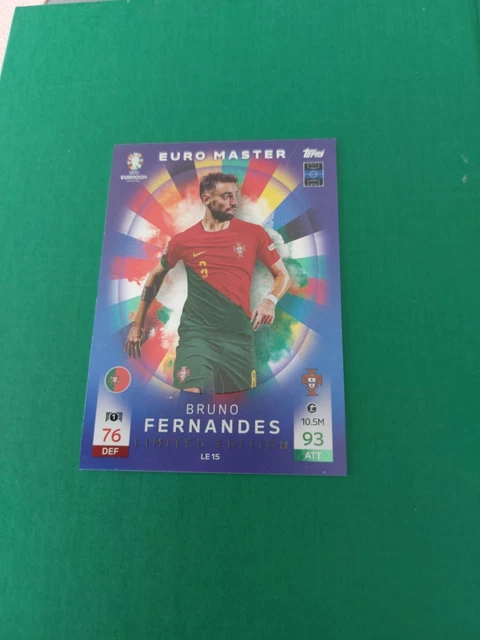 TOPPS EURO 2024 Bruno Fernandes Limited Edition Football Card £0.99 ...
