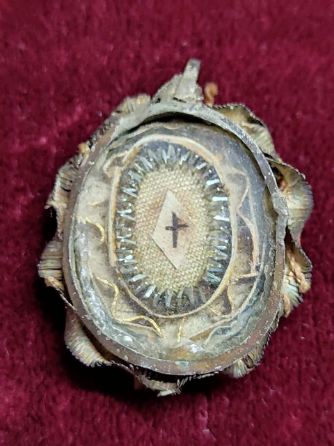 RELIQUIA RELIQUIARIO LEGNO Vera Croce Gesù Cristo DNJC Relic Reliquary ...