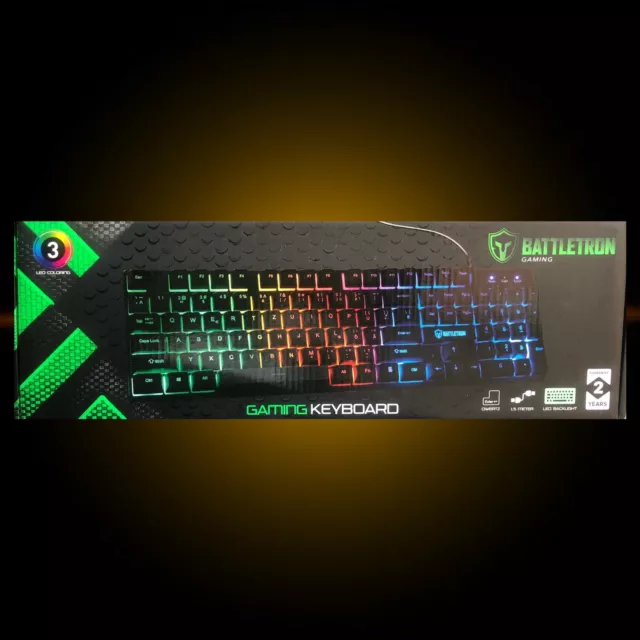 BATTLETRON USB GAMING Keyboard Tastatur mit LED Beleuchtung, NEU ... BATTLETRON USB GAMING Keyboard Tastatur mit LED Beleuchtung, NEU ...