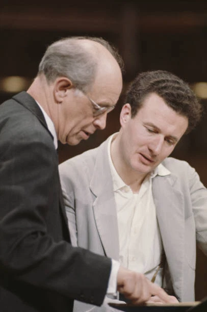PIANIST RUDOLF SERKIN With English Conductor Colin Davis 1970 OLD PHOTO ...