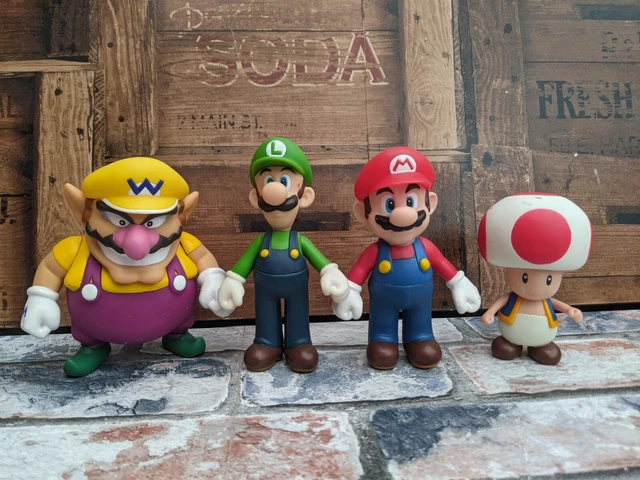 SUPER MARIO BROS Mario Luigi Toad and Wario 5" PVC Figure Bundle £19.95 ...