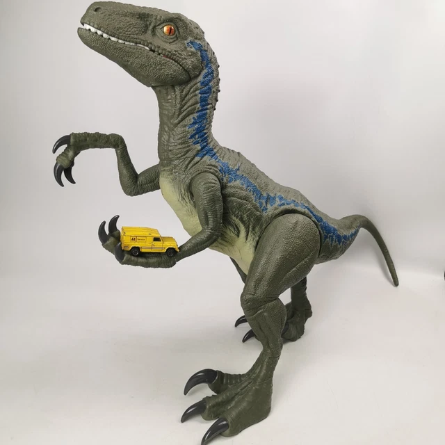 GIANT JURASSIC WORLD Dinosaur Super Colossal Velociraptor Blue Figure ...