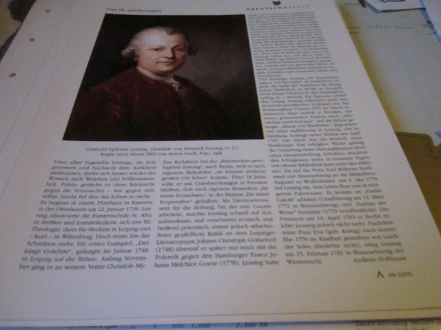 PREUSSEN ARCHIV N2 2505 Gotthold Ephraim Lessing 1729-1781 Bild ...