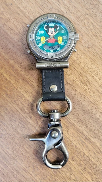 DISNEY TIME WORKS Field Ranger Pocket Watch Mickey Analog/Digital NEW ...
