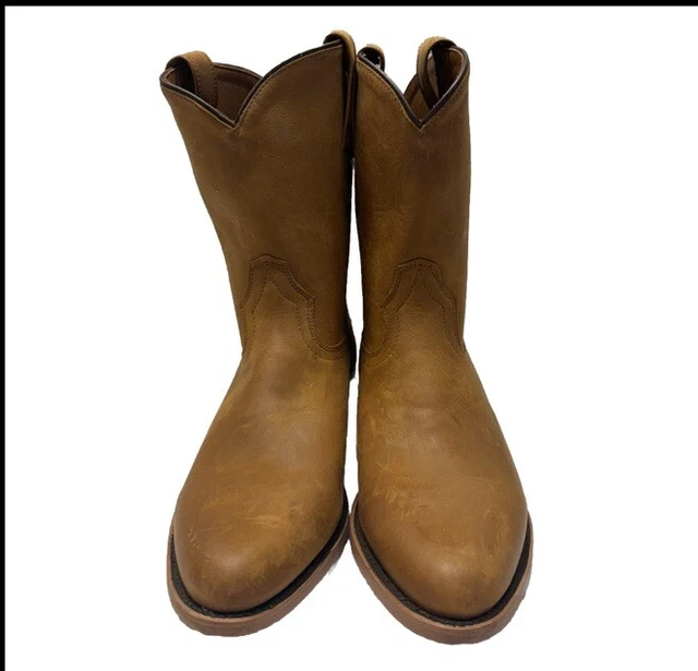 NEW RHODES ROPER Boot Western Cowboy Leather Tan Brown Men’s Sz 9.5 £ ...