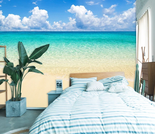 3D BEACH SEA E1809 Wallpaper Mural Paper Wall Print Indoor Murals CA ...