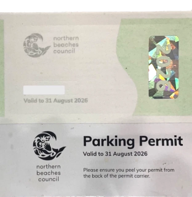 NORTHERN BEACHES 2025-2026 Parking Permit Sticker $195.00 - PicClick AU