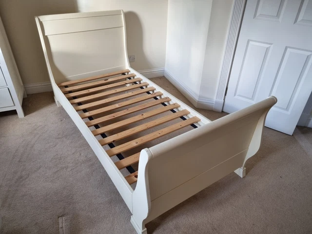 CREAM SLEIGH BED Frame Single £13.47 - PicClick UK