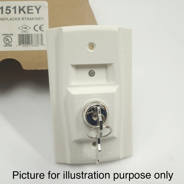 SYSTEM SENSOR RTS151KEY Fire Alarm Key Switch Remote Test Station White ...
