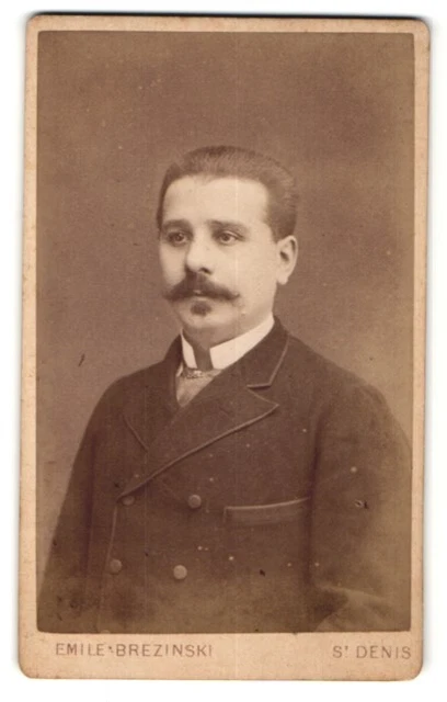 PHOTO EMILE BREZINSKI, St. Denis, Feiner Herr im Anzug avec Bart EUR 2 ...