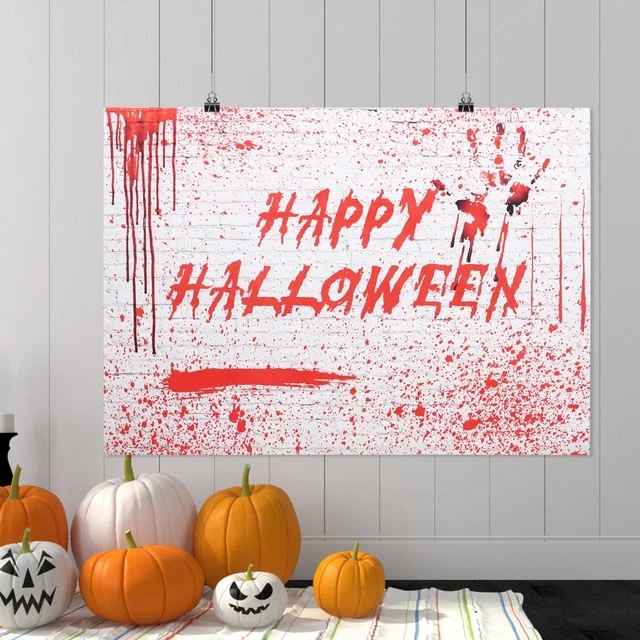 HALLOWEEN BLOODY BRICK Wall Backdrop Creepy Scary Photography ...