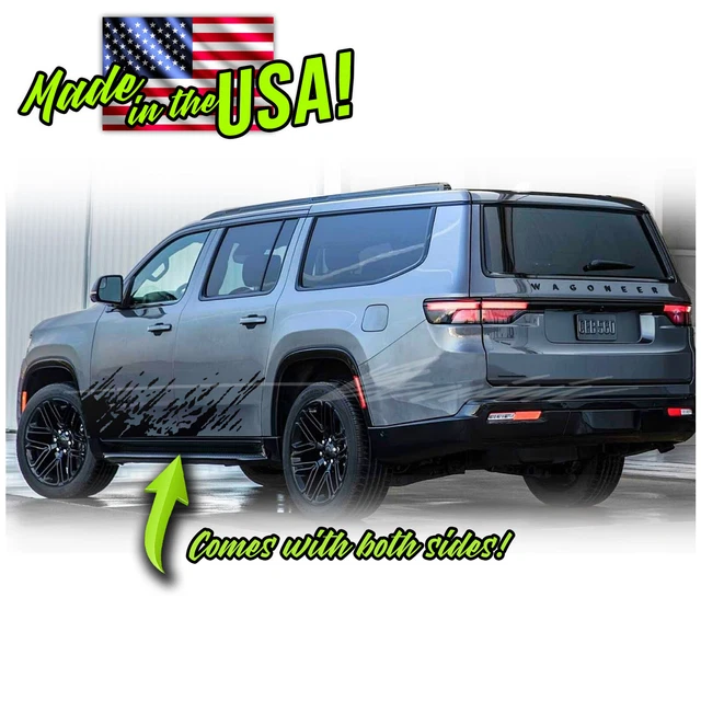 SIDE MUD SPLASH Rocker Racing Stripes Decals Fits 2021 &up Jeep ...